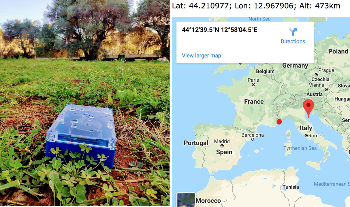 This device sent a standard LoRaWAN® message to a satellite